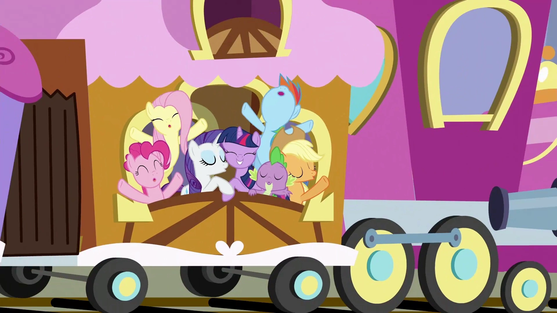 Image - Ponies on train for Ponyville 2 S3E2.png | My Little Pony ...