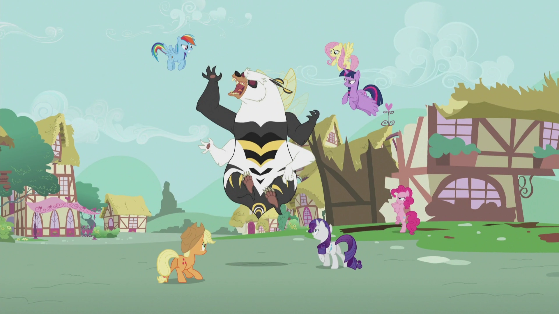 Image - Mane Six fighting the bugbear S5E9.png | My Little Pony ...