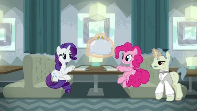 Image - Rarity and Pinkie being served restaurant food S6E12.png | My ...
