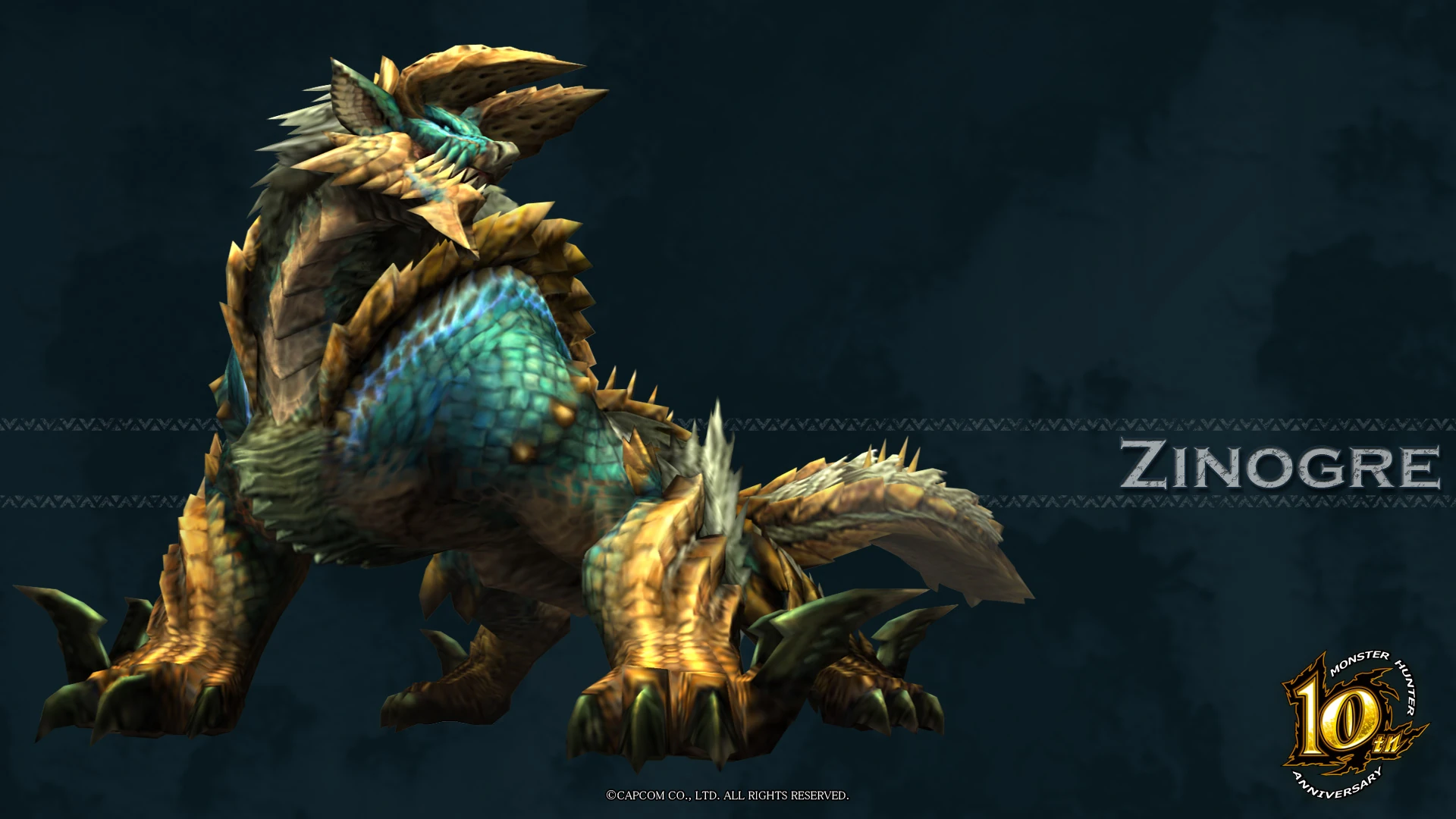 Image - MH 10th Anniversary-Zinogre Wallpaper 002.jpg | Monster Hunter ...