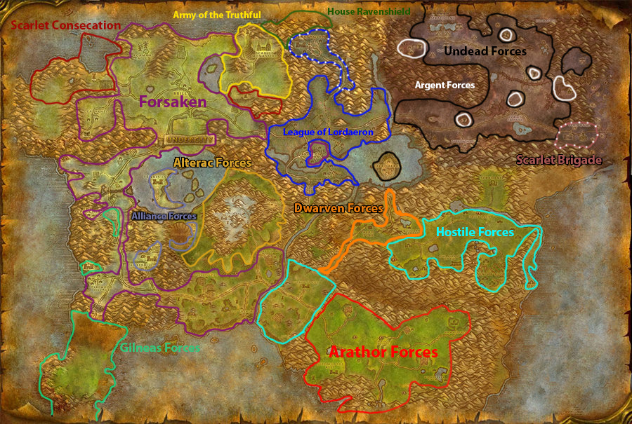 Image Map Of Lordaeron Current Moon Guard Wiki Fandom