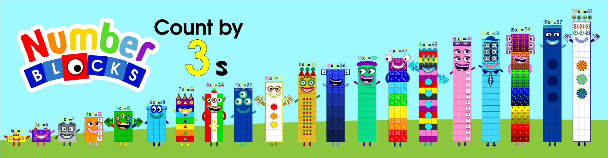 Image - Numberblocks Multiply by 3.png | Numberblocks Wiki | FANDOM ...