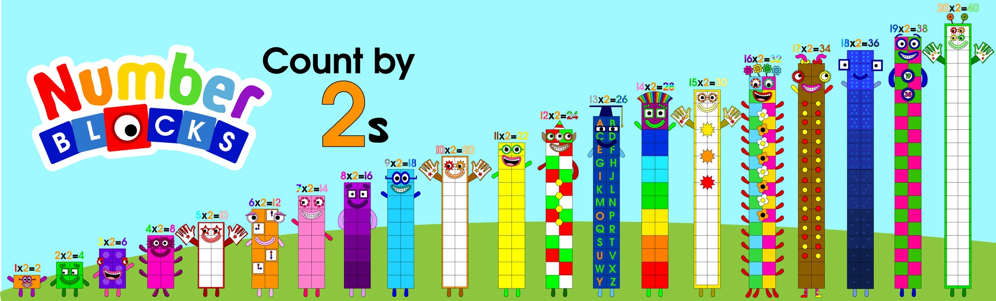 Image - Numberblocks Multiply by 2.png | Numberblocks Wiki | FANDOM ...