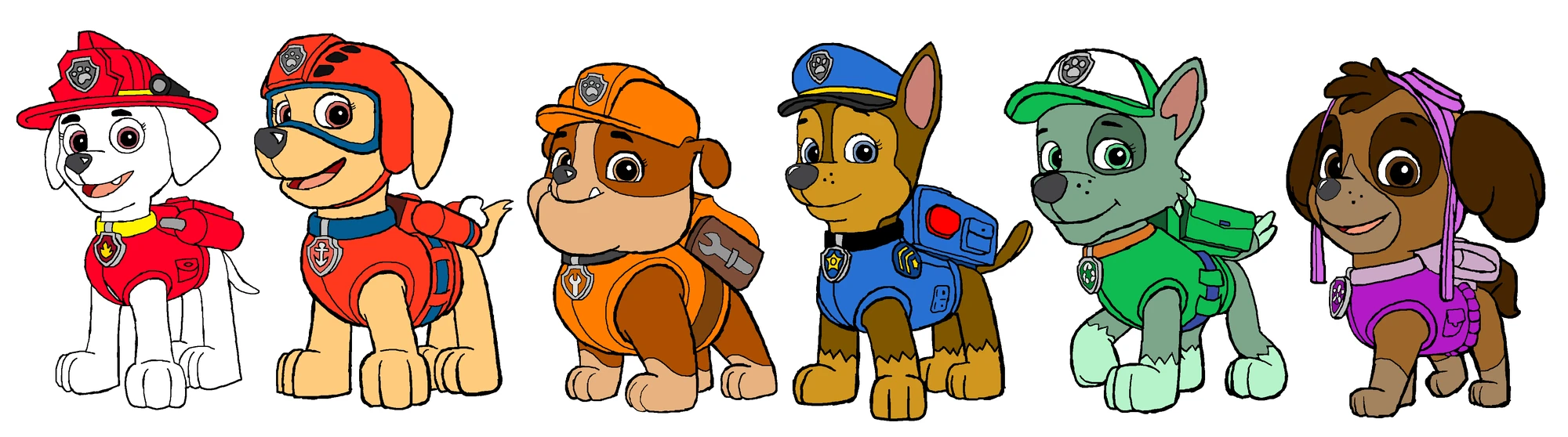 Marsha, Zumy, Ruby, Casey, Roxy, And Sage (The Pups' Lovers) | PAW ...