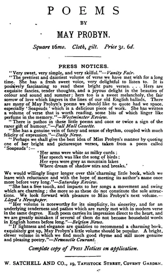 May Probyn | Penny's poetry pages Wiki | Fandom