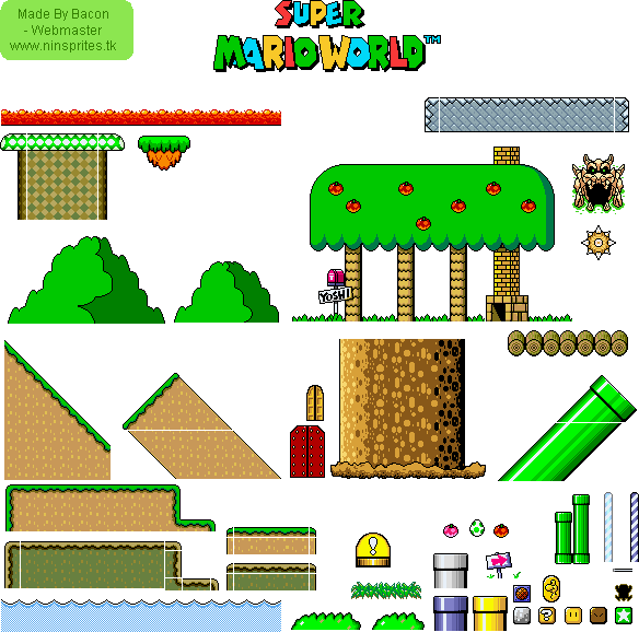 Image - SNES - Super Mario World - Background Objects.gif | Petit ...