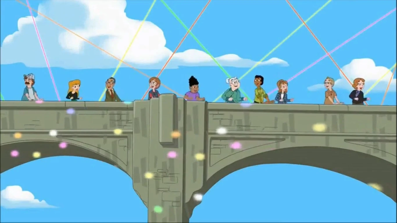 Image - People on bridge dancing.jpg | Phineas and Ferb Wiki | FANDOM ...