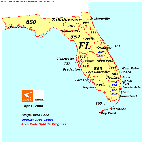 321 Area Code Map Florida 321 Area Code Map Florida
