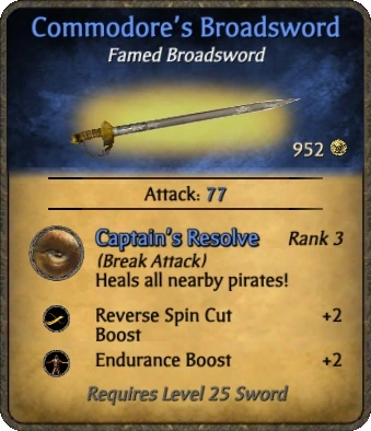 Commodore's Broadsword | Pirates Online Wiki | Fandom