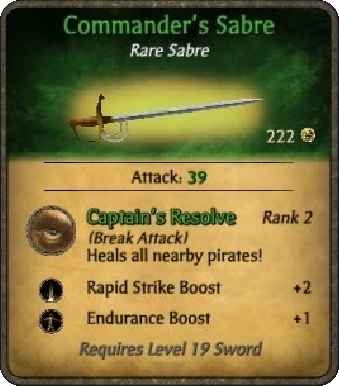 Commander's Sabre | Pirates Online Wiki | Fandom