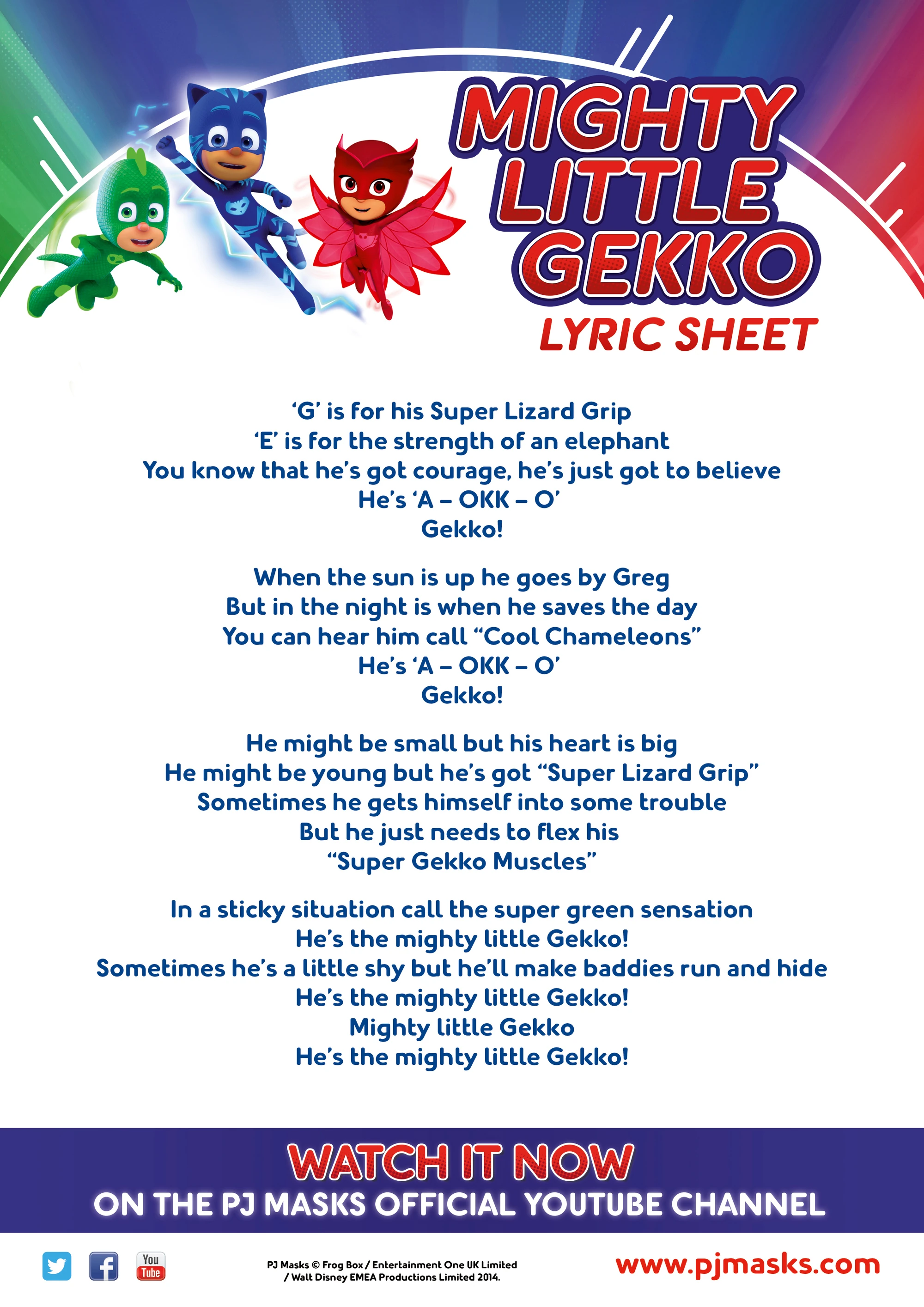 Mighty Little Gekko (song) | PJ Masks Wiki | Fandom