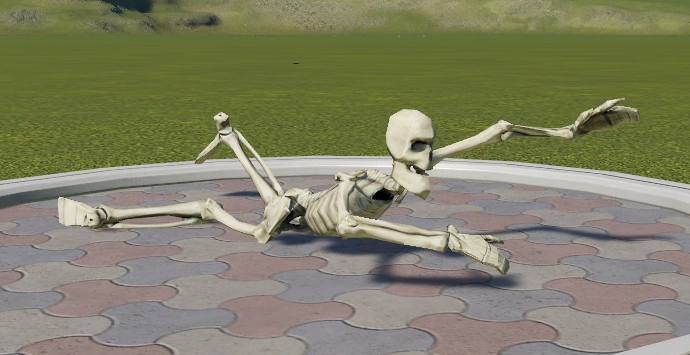 Spooky Skeleton Animatronic Laying Down 1 | Planet Coaster Wiki | Fandom