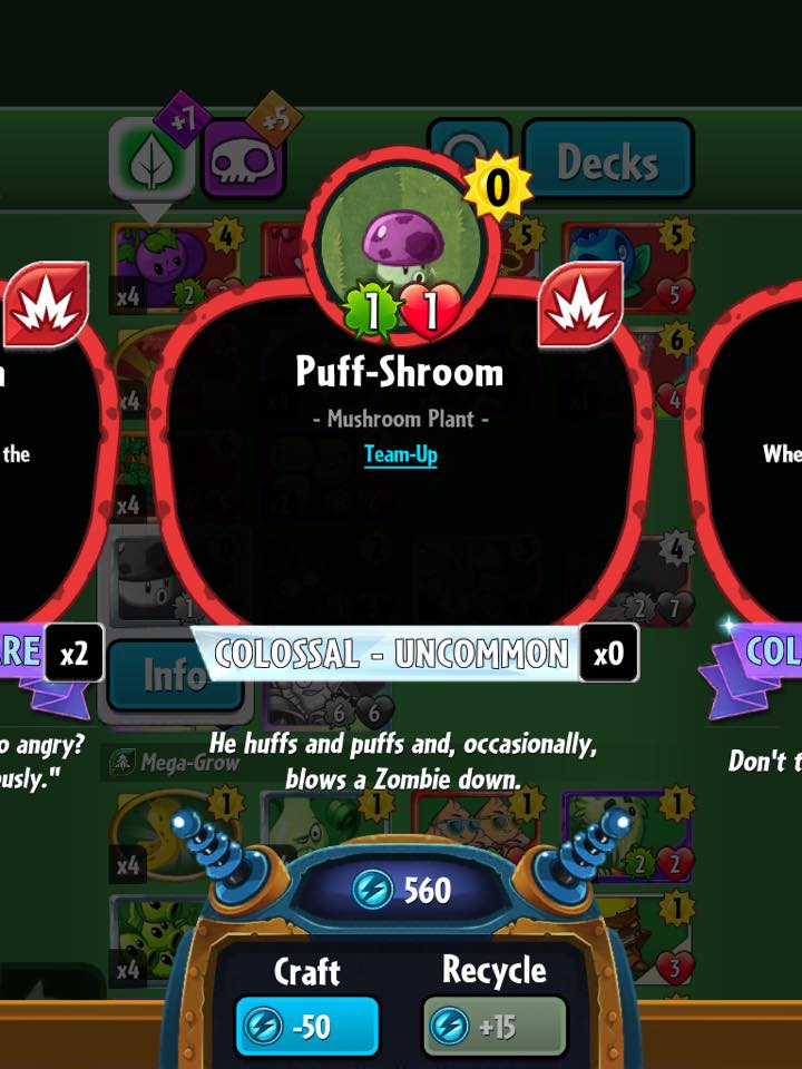 Puff Shroom Plants Vs Zombies Heroes Plants Vs Zombies Wiki Fandom