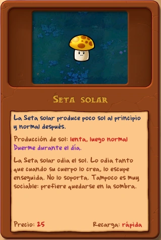 Imagen - Seta Solar Almanaque Suburbano.png | Wiki Plants vs. Zombies ...