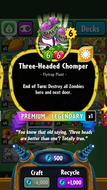 Three-Headed Chomper | Plants vs. Zombies Wiki | Fandom