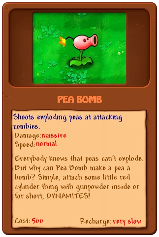 Pea Bomb | Plants vs. Zombies Character Creator Wiki | FANDOM powered ...