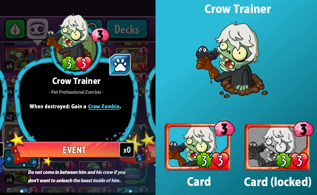 Crow Trainer | Plants vs. Zombies Character Creator Wiki | Fandom