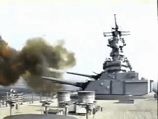 Image - USS WISCONSIN BATTLESHIP 16IN GUNFIRE.gif | R2DA Wikia | FANDOM ...