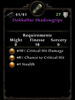 Dokkalfar Shadowgrips | Amalur Wiki | Fandom