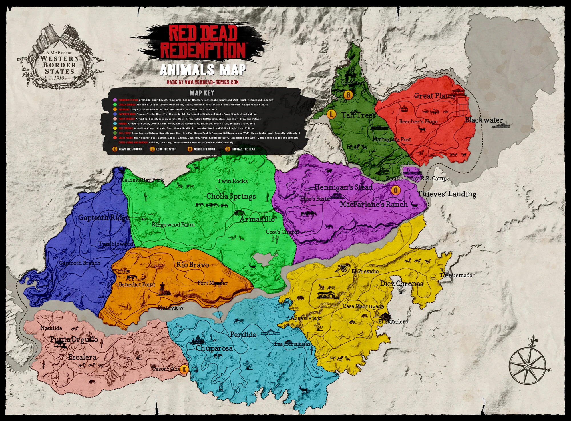 Image - Animals-map.jpg | Red Dead Wiki | FANDOM powered by Wikia