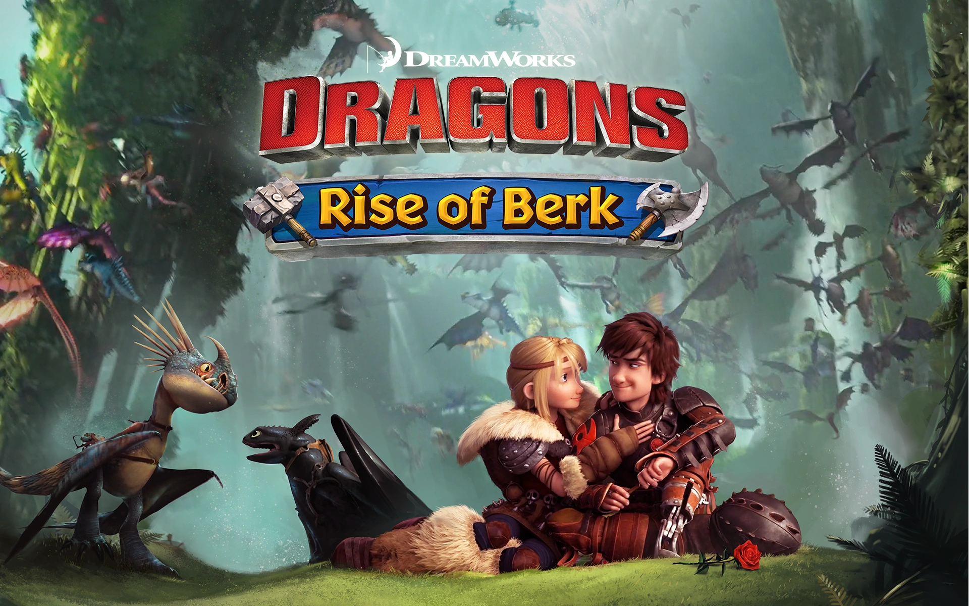 Image - DreamWorks - Dragons Rise of Berk - Valentine 2016 - wallpaper.png | Dragons: Rise of ...