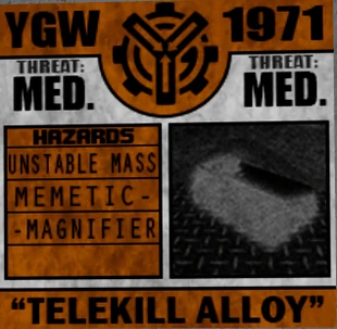 Telekill Alloy | Site 76 Wiki | Fandom
