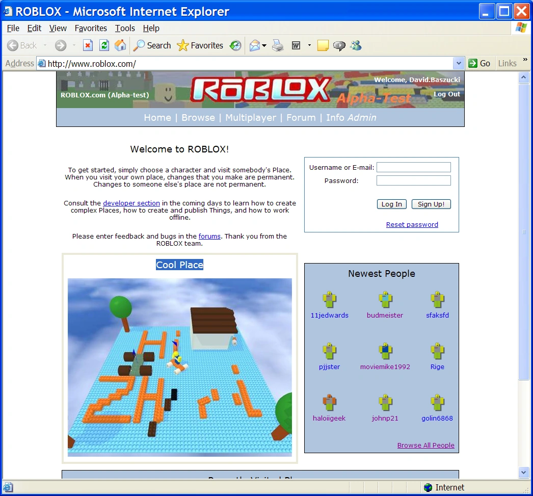 Image - ROBLOX Alpha test.png | Roblox Wikia | FANDOM powered by Wikia