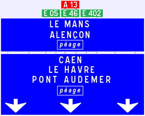 Liste des panneaux routiers directionnels français de confirmation ...