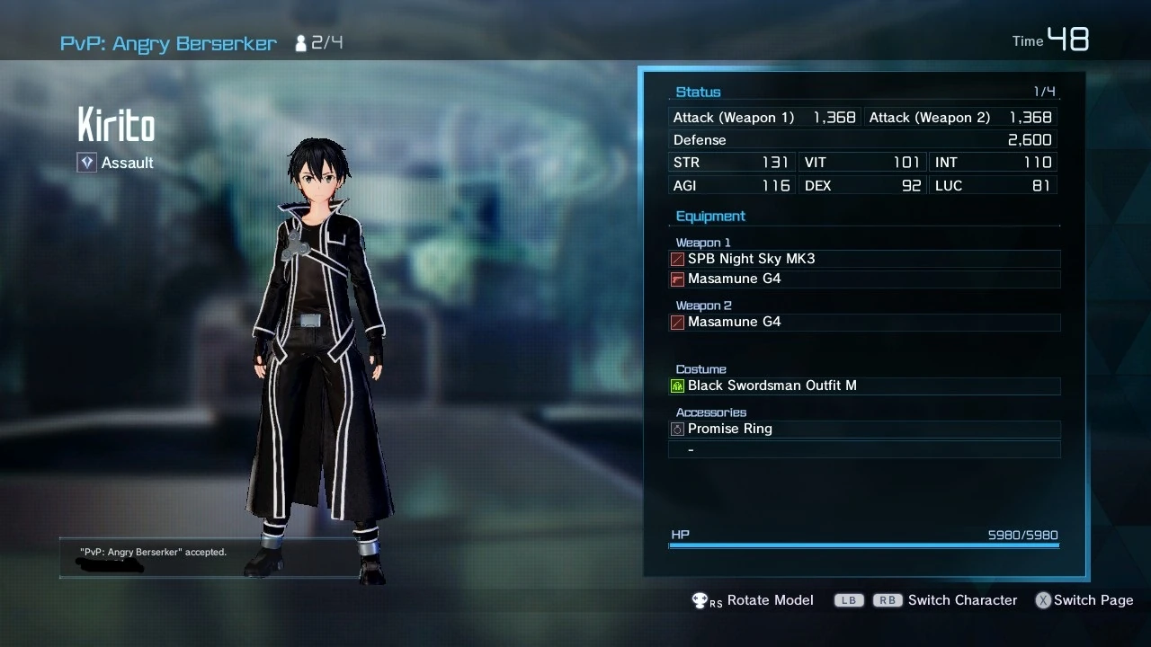 Kirito | Sword Art Online : Fatal Bullet (Hero Mode PvP Info) Wiki | Fandom