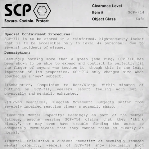 SCP-714 | SCP: Containment Breach Unity Edition Wiki | Fandom