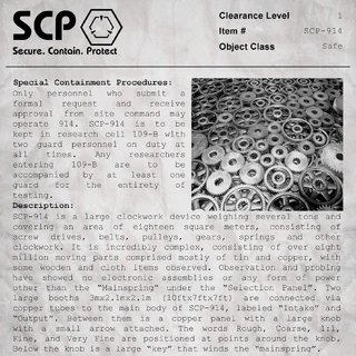 SCP-914 | SCP: Containment Breach Unity Edition Wiki | FANDOM powered ...