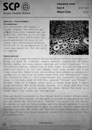 SCP-914 | --=SCP: anomaly breach=-- Wiki | Fandom