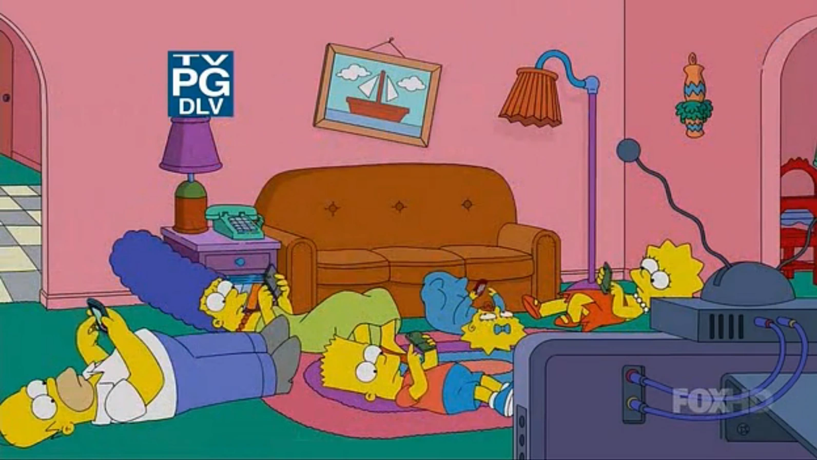 Smartphones couch gag | Simpsons Wiki | Fandom