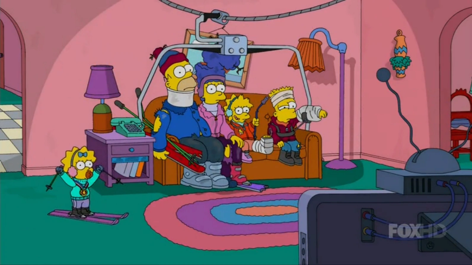 Ski Lift couch gag | Simpsons Wiki | Fandom