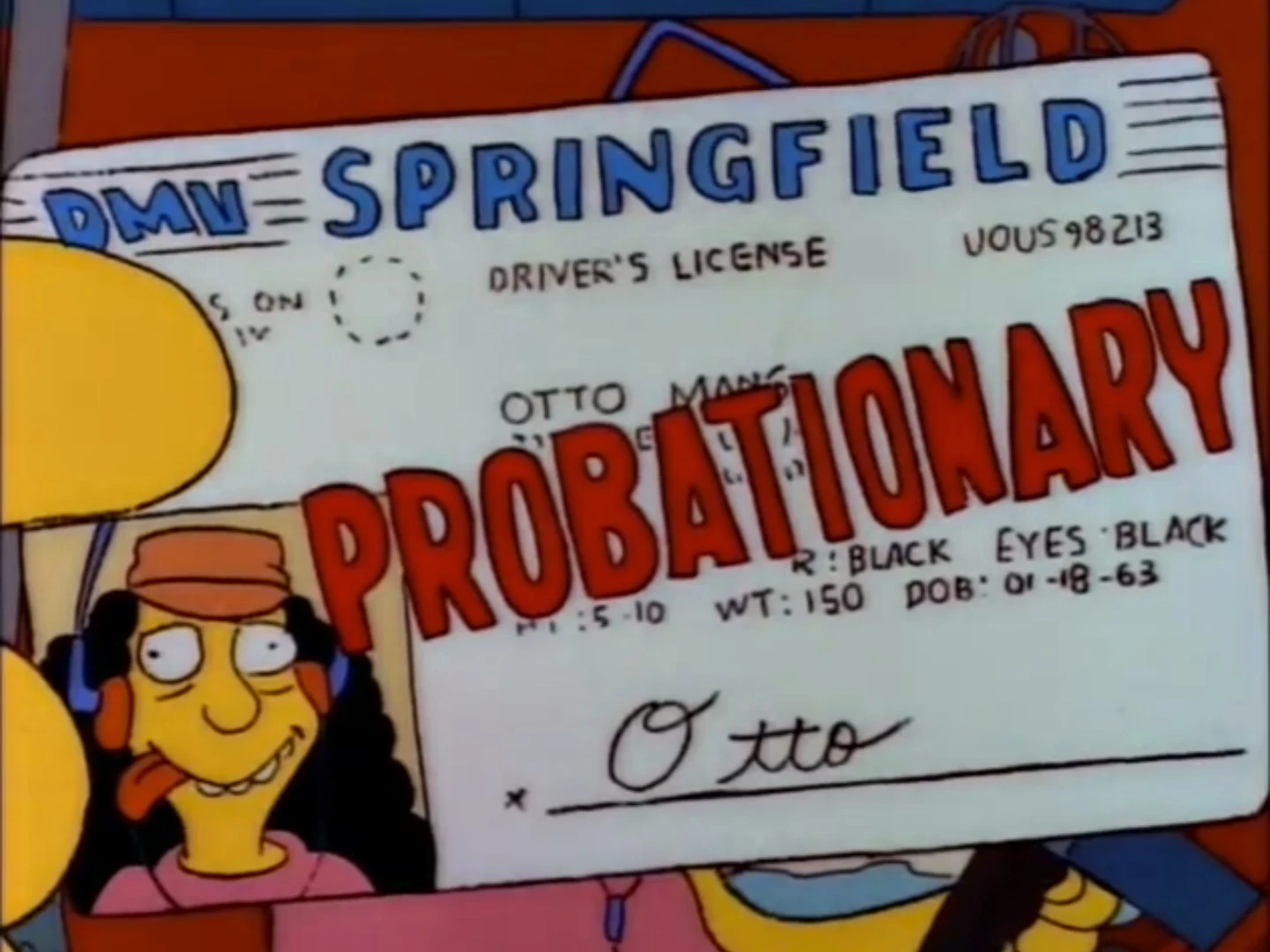Image - Otto driver license.jpg | Simpsons Wiki | FANDOM powered by Wikia