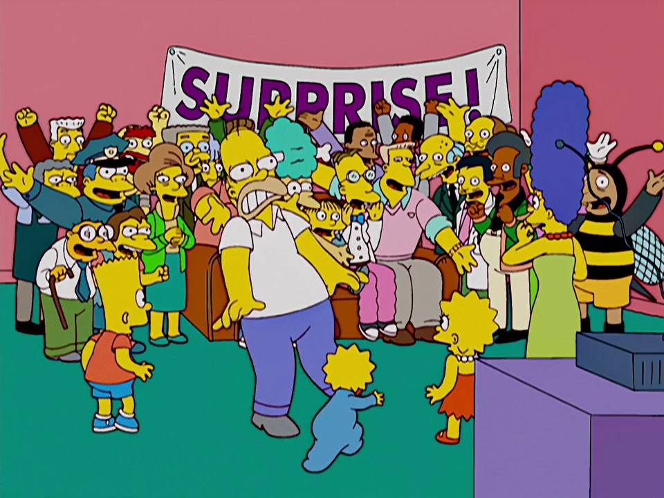 Surprise Party couch gag | Simpsons Wiki | Fandom