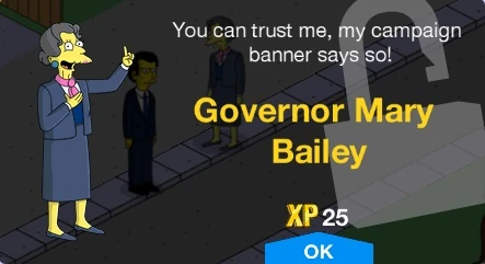 Governor Mary Bailey | The Simpsons: Tapped Out Wiki | Fandom