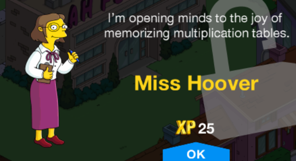 Miss Hoover The Simpsons Tapped Out Wiki Fandom Powered By Wikia