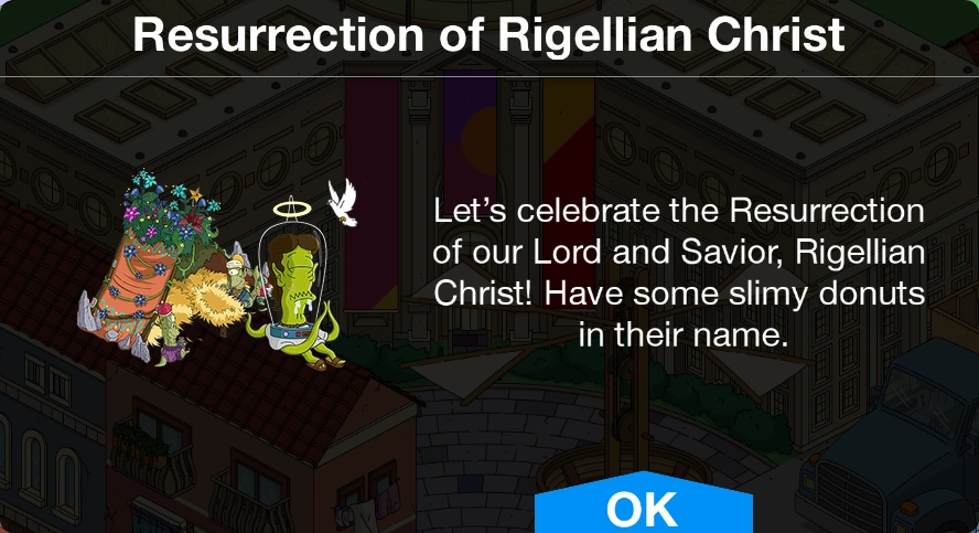 Resurrection of Rigellian Christ 2018 Promotion | The Simpsons: Tapped ...