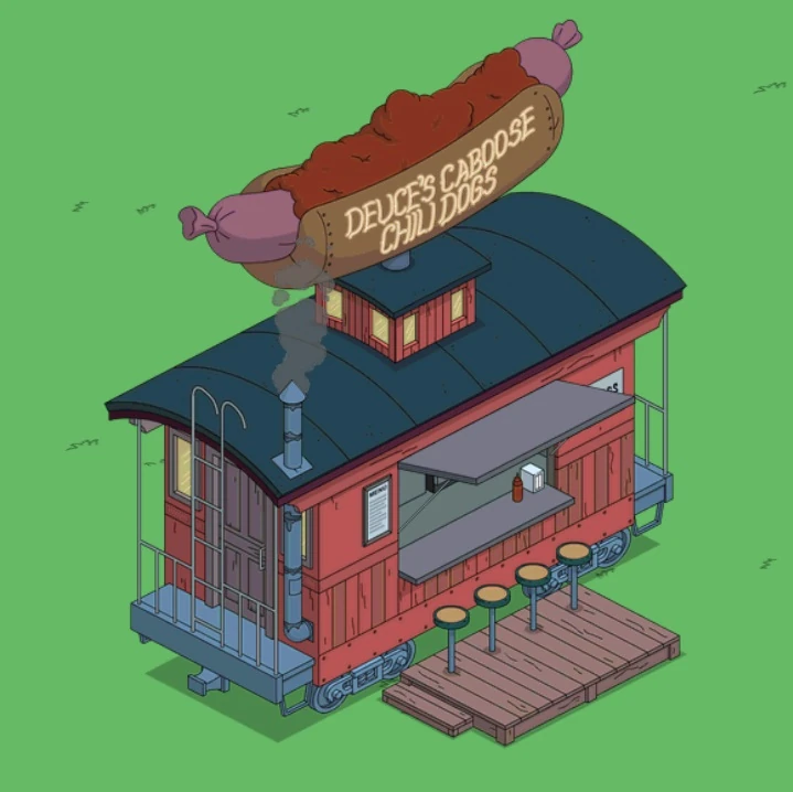 Deuce's Caboose Chili Dogs | The Simpsons: Tapped Out Wiki | Fandom