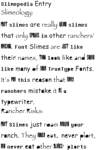 Font Slime | Slime Rancher Fanon Wikia | Fandom
