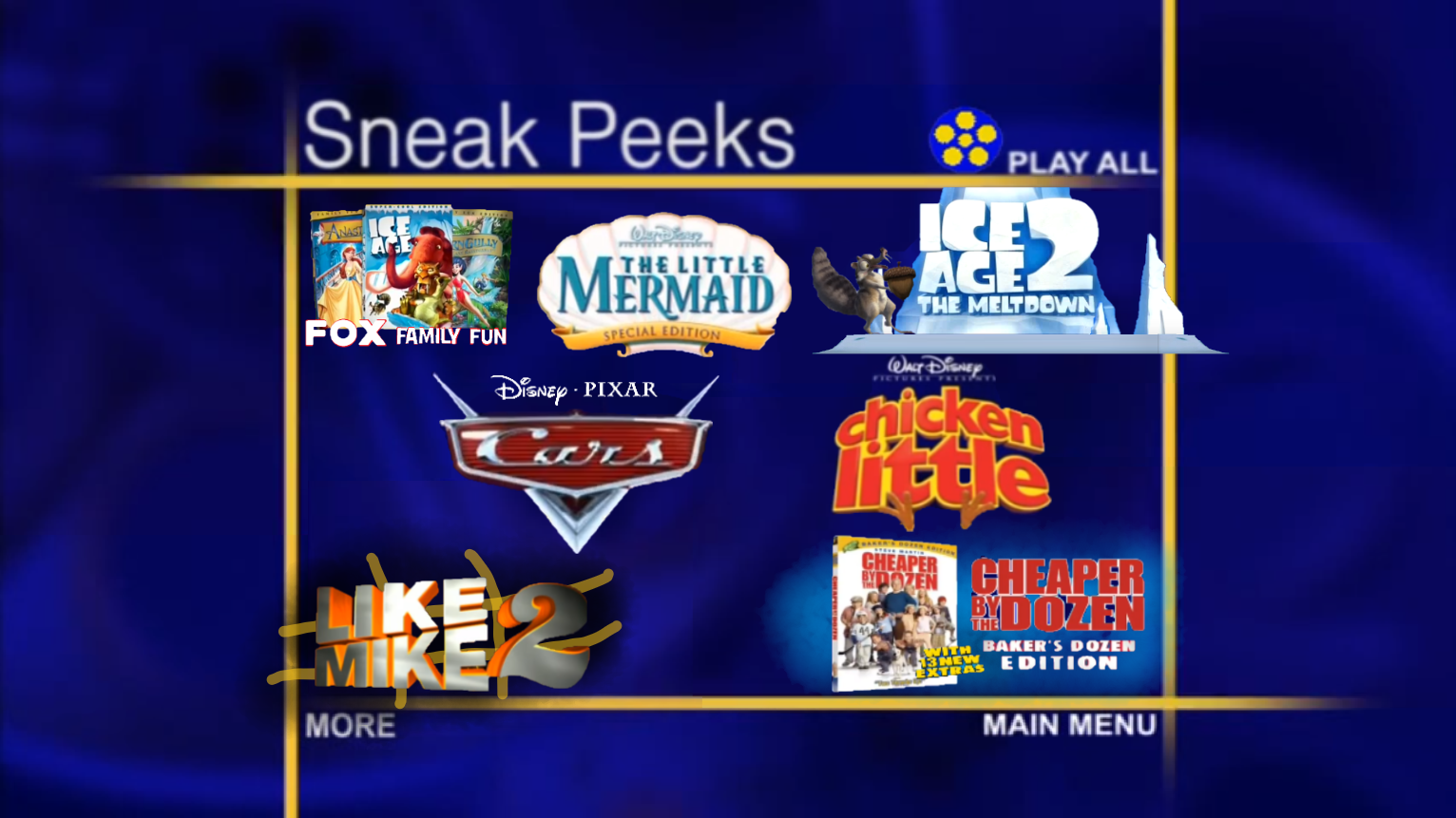 Sneak Peeks menu from Ice Age 2006 DVD | Sneak Peeks Menu Wiki | Fandom