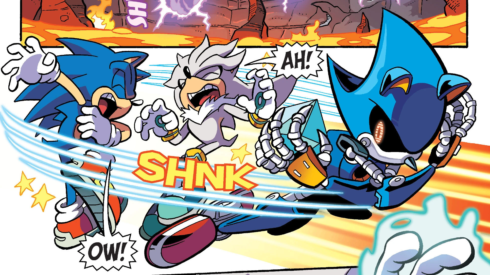 Image - Metal Sonic Attacks Sonic and Silver.jpg | Sonic News Network ...