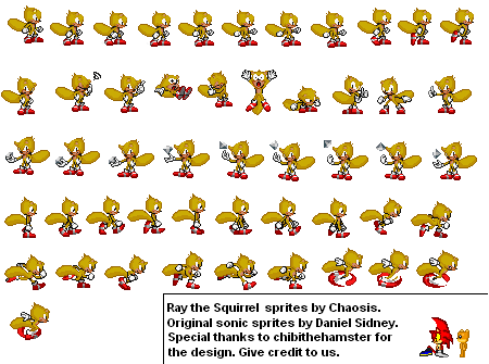 Image - Ray Sprites.gif | Sonic News Network | FANDOM powered by Wikia