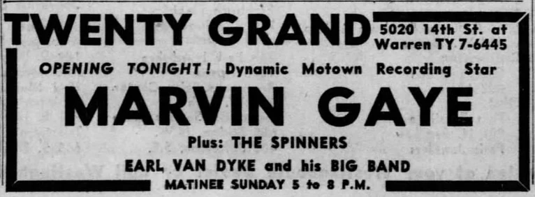 December 2-11, 1966 20 Grand, Detroit, MI | Soul Concerts Wiki | Fandom