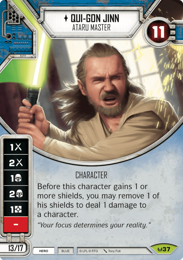 Qui Gon Jinn Star Wars Destiny Card Game Wikia Fandom Powered By Wikia