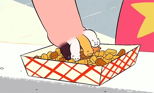 Image - Cat Fingers Eating Fry Bits.gif | StevenUniverseTheoryZone ...