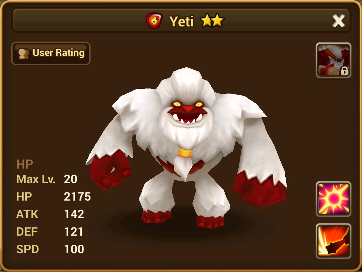 Image - Yeti (Fire) front.png | Summoners War Sky Arena Wiki | FANDOM ...