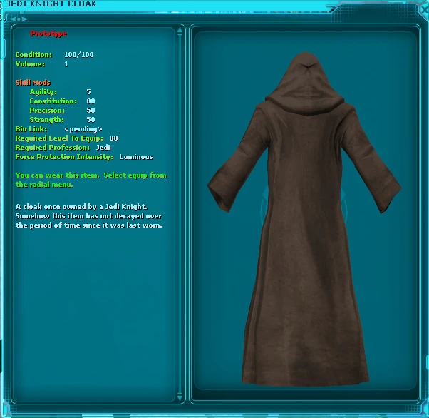 Jedi Knight Cloak | SWG Wiki | Fandom