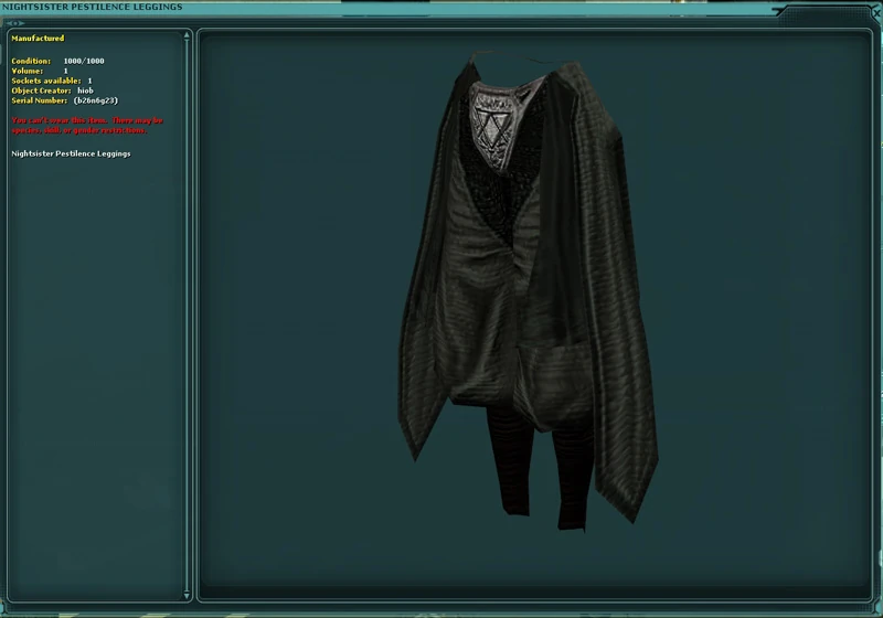 Image - Nightsister Pestilence Leggings.jpg | SWG Wiki | FANDOM powered ...